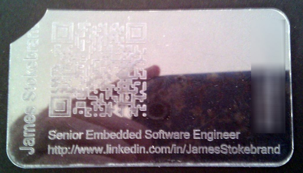Scan this, DIY lasercut business cards with QR codes