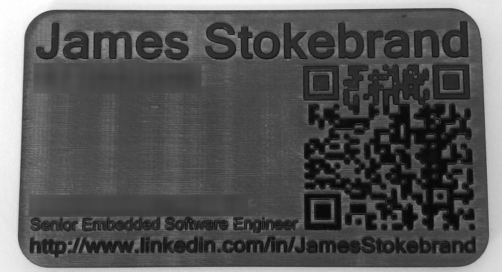 Scan this, DIY lasercut business cards with QR codes